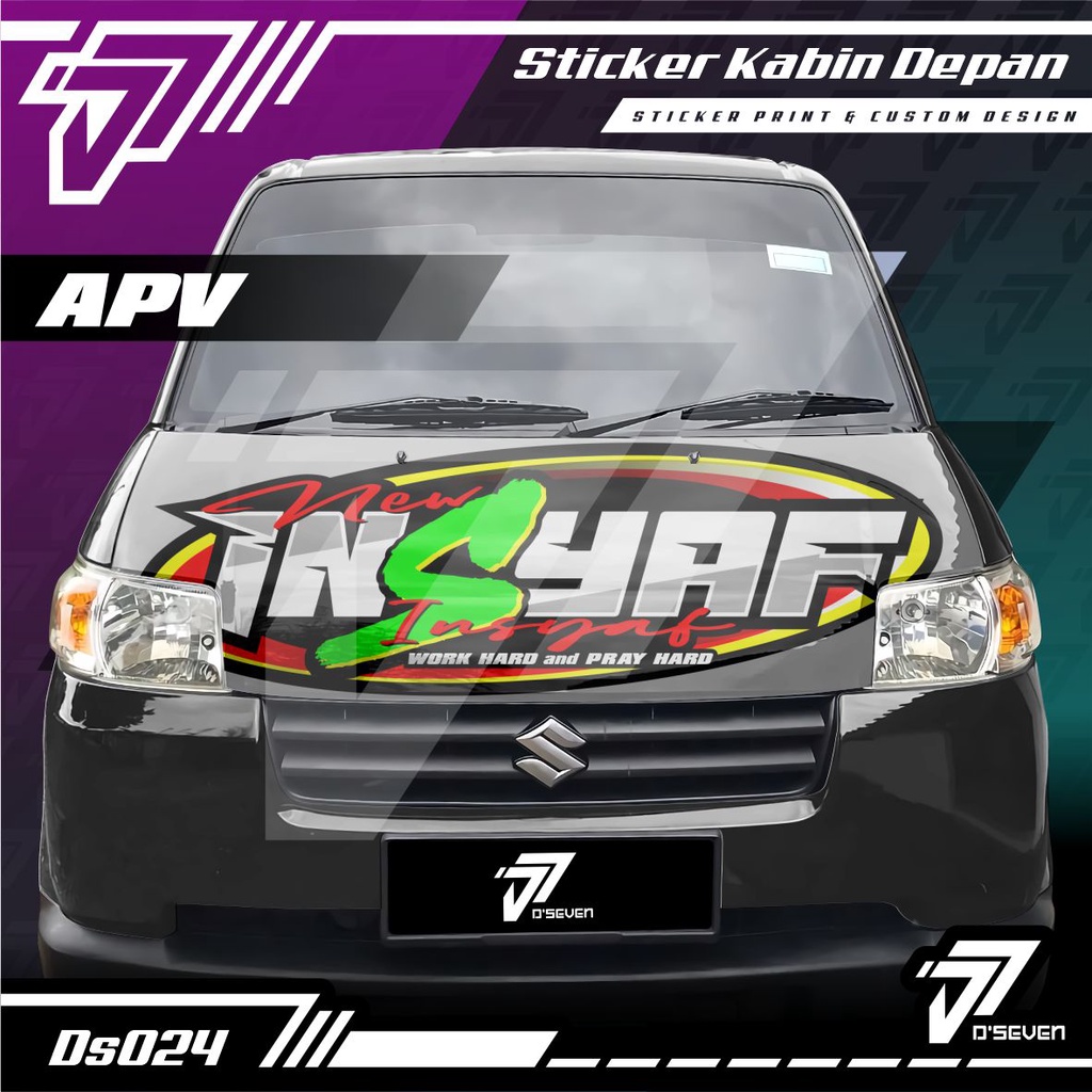 Jual Stiker Decal Kabin Depan NEW INSYAF Custom SUZUKI APV Full ...