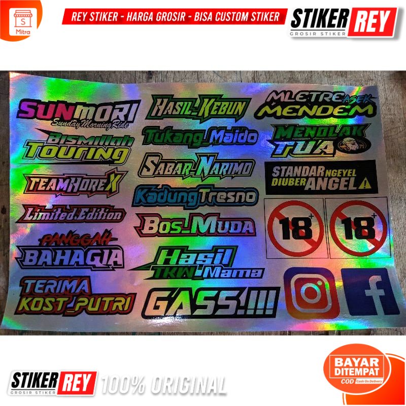 Jual Stiker Racing Pack Kata Kata Racing Merk RCB isi 20 Pcs | Shopee ...