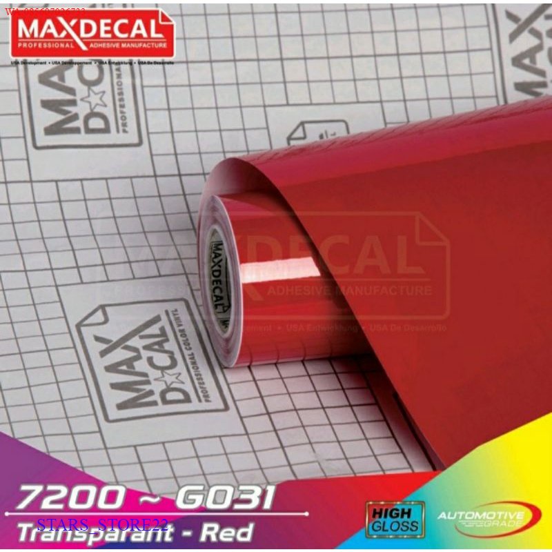 Jual Sticker Stiker Skotlet Maxdecal Max Decal Transparant Red Merah Transparan 7200 G031 ...