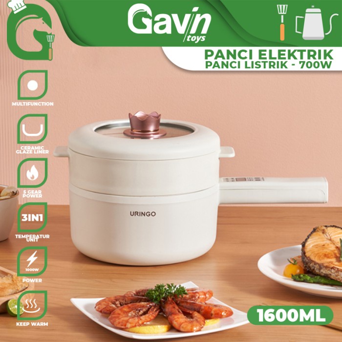 Jual Panci Listrik 1.6L Electric Pot Uringo Panci Masak Kukus Mukbang ...