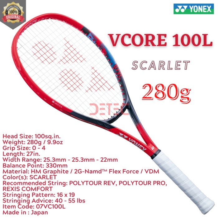 Jual Yonex VCORE 100L - 280 gram Scarlet - raket tenis | Shopee Indonesia