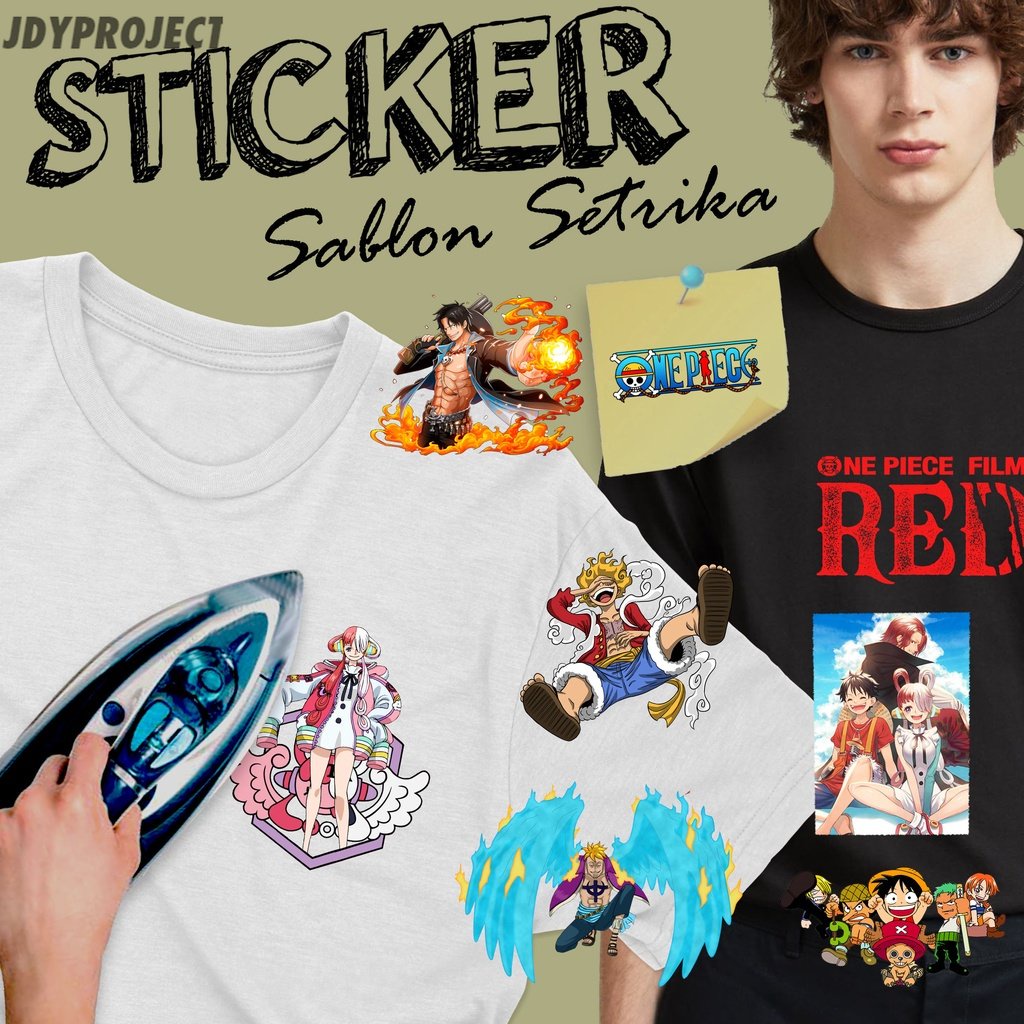 Jual STICKER SABLON ONE PIECE STICKER KAOS ONE PIECE STICKER ONE PIECE ...