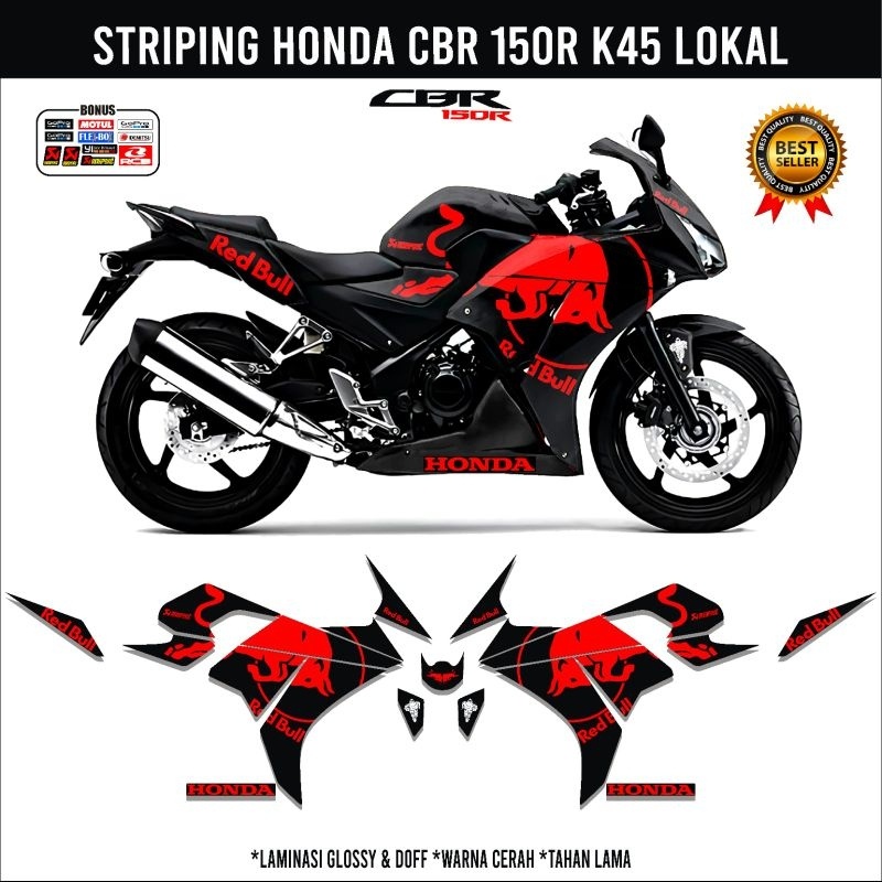Jual Striping Honda CBR 150R K45 Lokal SemiFull / Stiker Body Motor Cbr ...