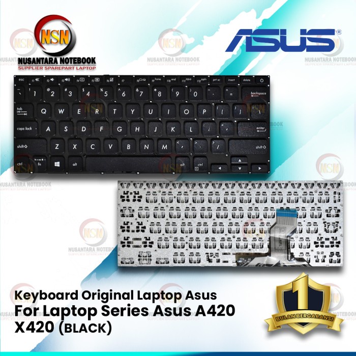 Jual Keyboard Original Laptop Asus For Asus A420 X420 (Black) | Shopee ...