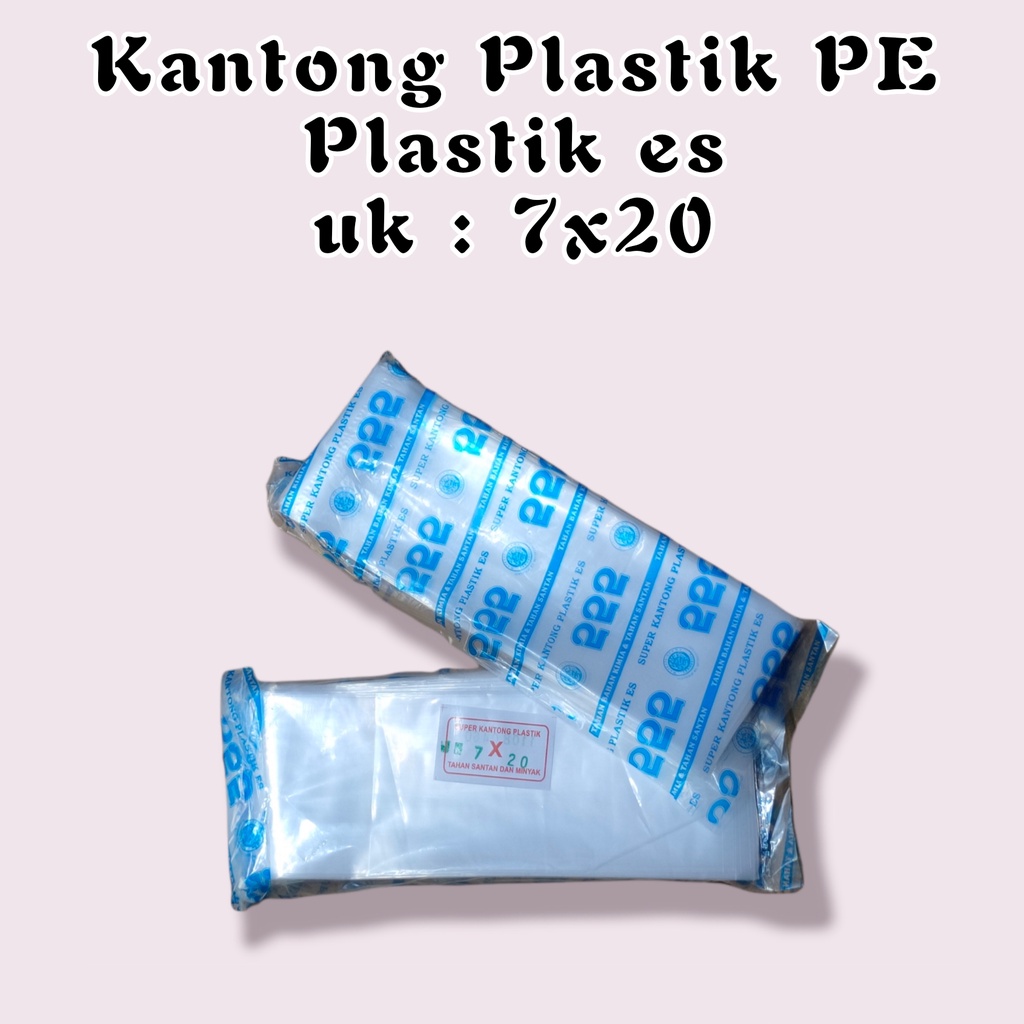 Jual kantong plastik es ukuran 7x20 cm (PAKET 5 PACK) / kantong plastik ...