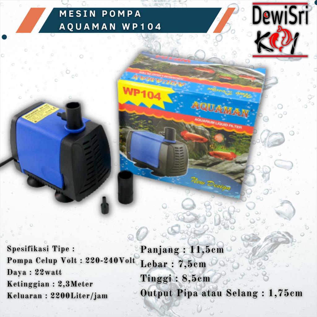 Jual Mesin Pompa Celup Aquaman Wp104 WP-104 Power Head Pompa Air ...