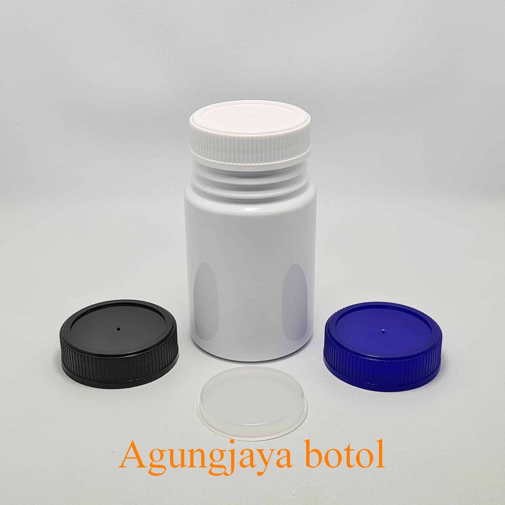 Jual Botol Pet 180 Ml PS Putih Bluis Neck 45 Tutup Bergerigi + Plug / Botol Plastik / Botol Obat ...