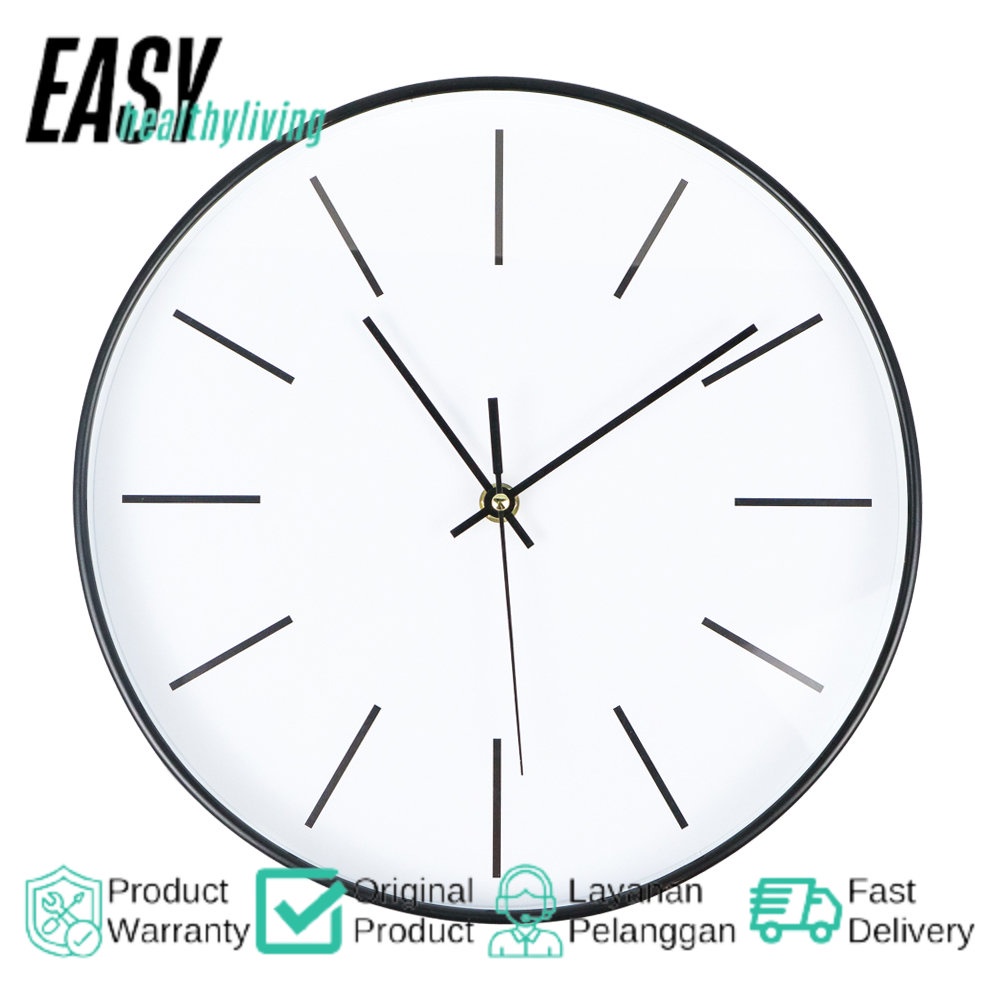 Jual Jam Dinding Rumah Bulat Lucu Silent Movement Quartz Model Modern ...