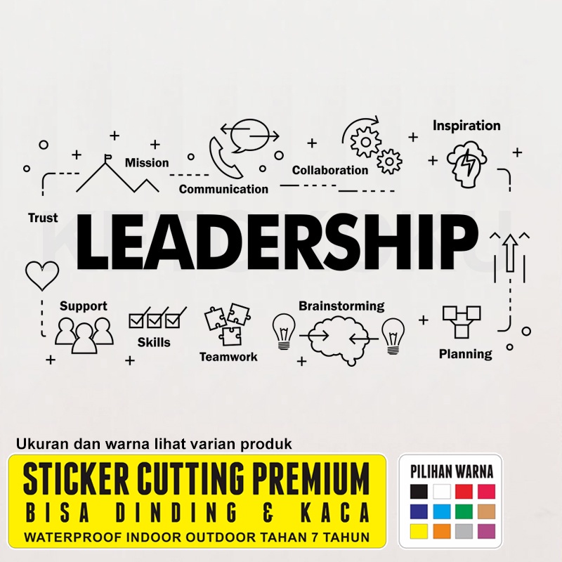 Jual Sticker Dinding Kaca Kantor Leadership Motivasi Kerja Cutting ...