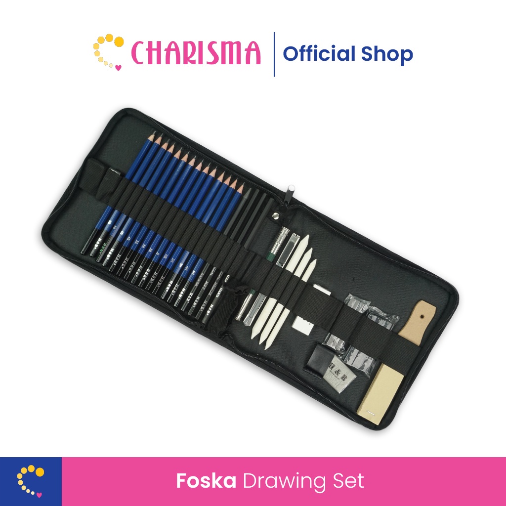 Jual Charisma Drawing Set - Foska Sketching Drawing Kit Tools Set ...