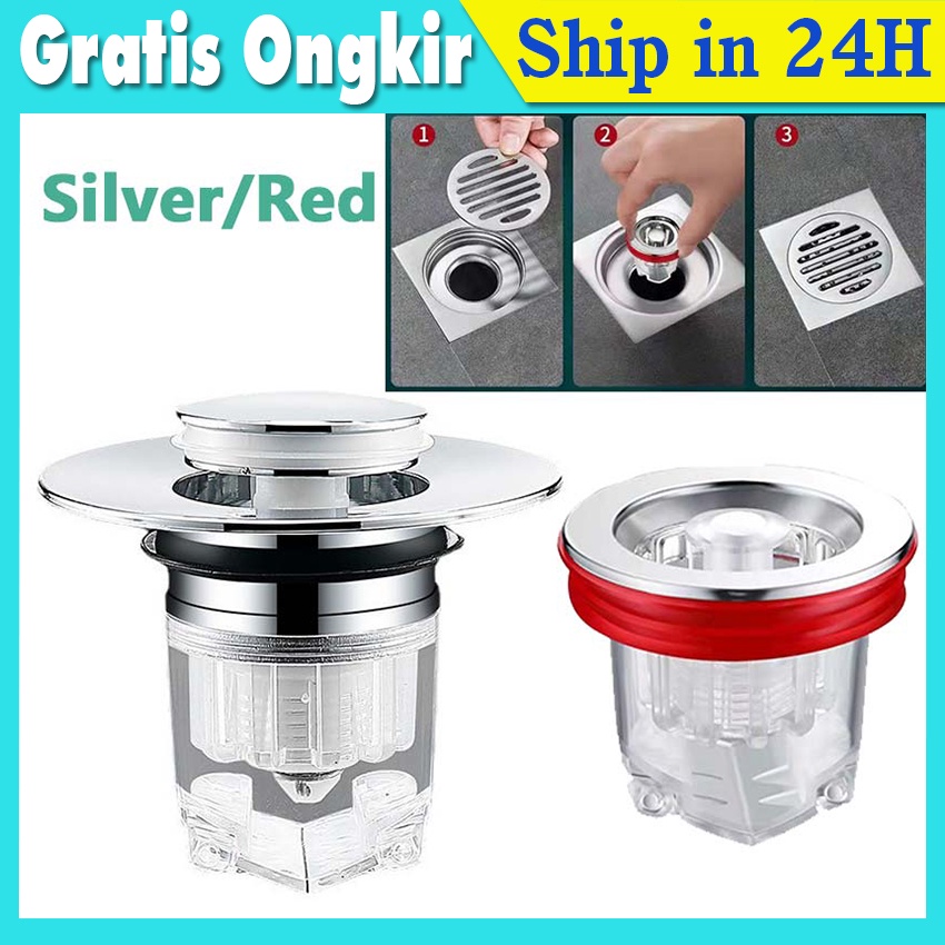 Jual Floor Strainer Stopper Saringan Pembuangan Air Anti Bau Deodorant Drain Plug Anti Sumbat ...