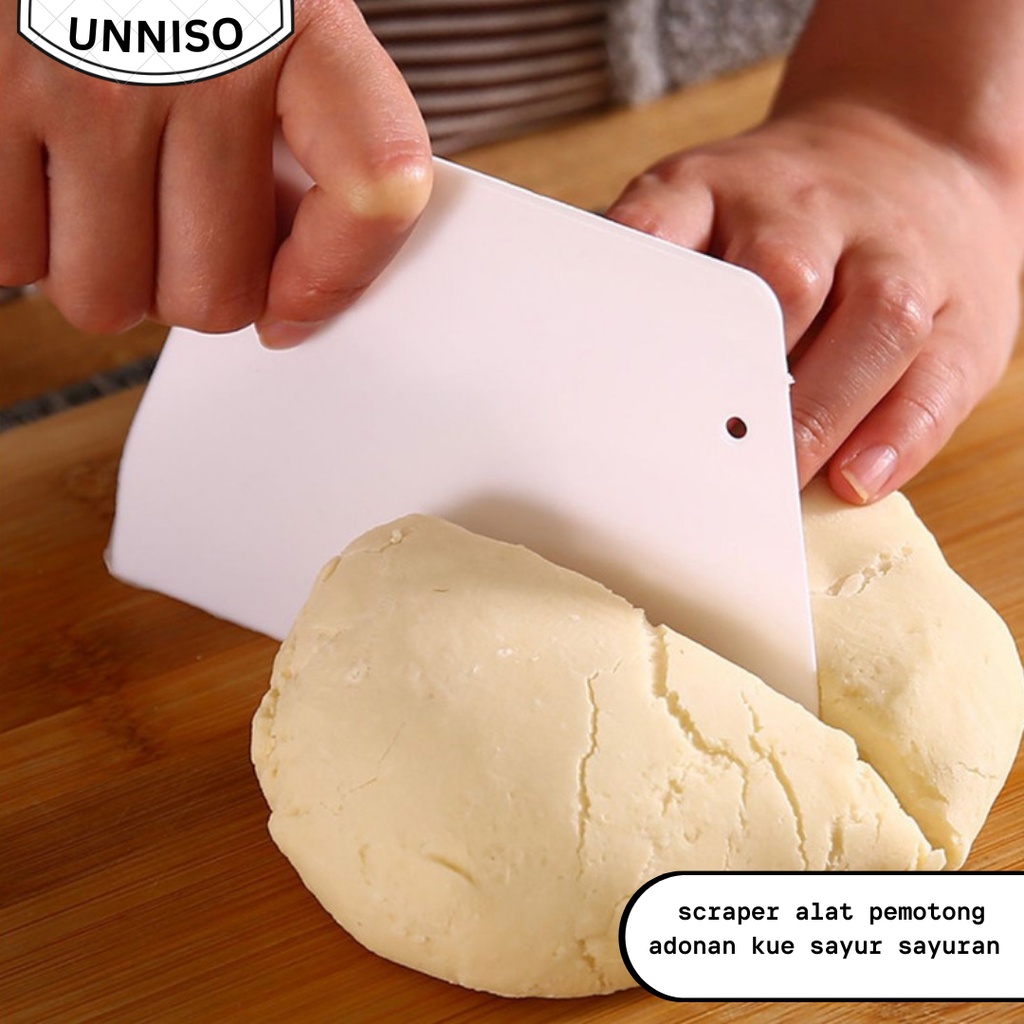 Jual UNNISO -Scraper Alat Pemotong Adonan Kue Sayur Sayuran | Shopee ...