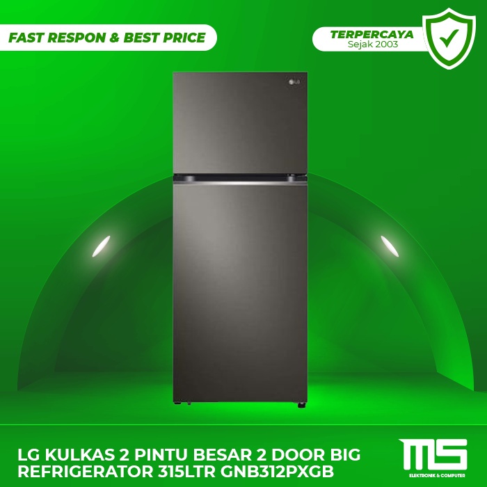 Jual LG KULKAS 2 PINTU BESAR 2 DOOR BIG REFRIGERATOR 315LTR GNB312PXGB ...