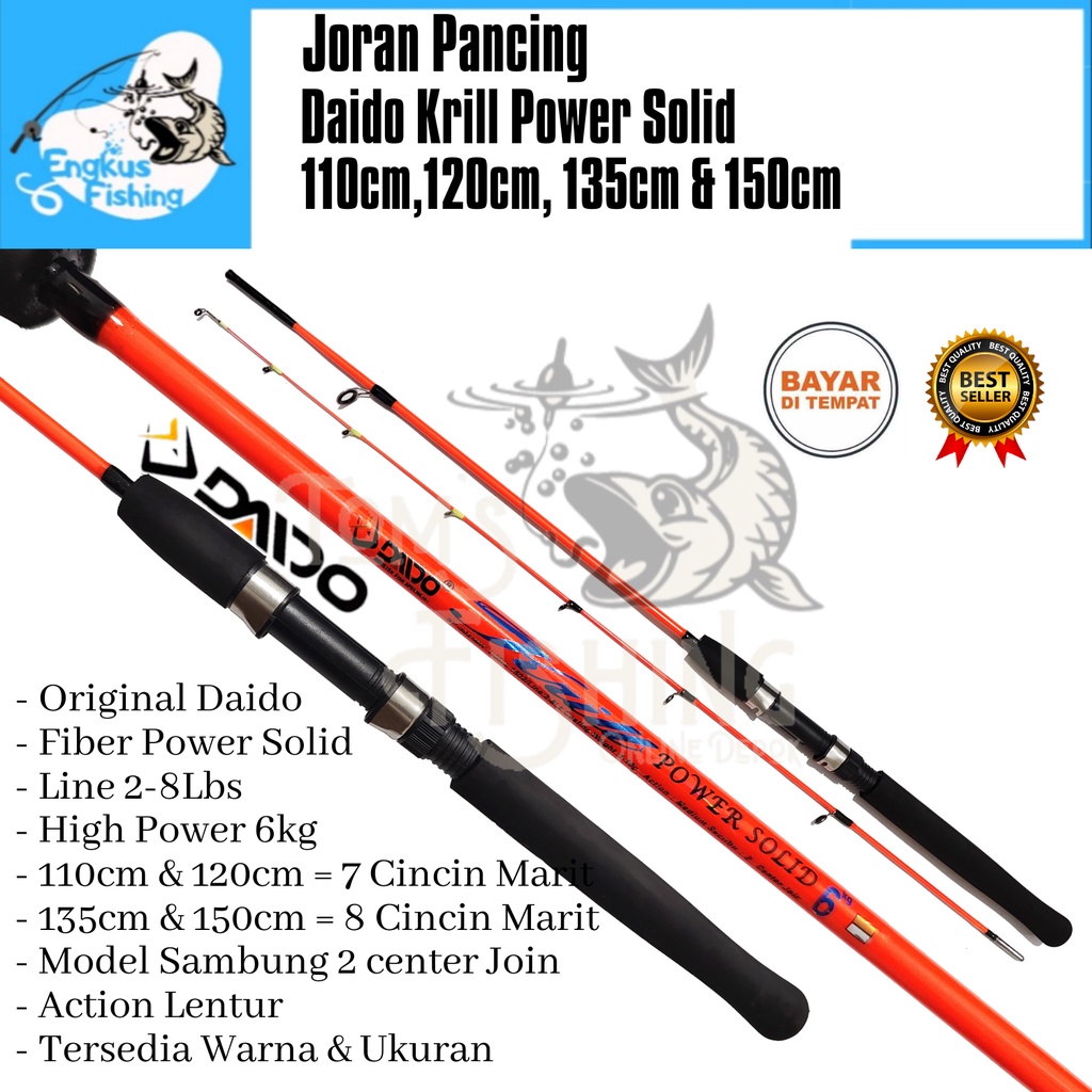 Jual Joran Pancing Daido Krill 110cm - 150cm (2-8lbs) Ultra Light Fiber Solid - Engkus Fishing ...