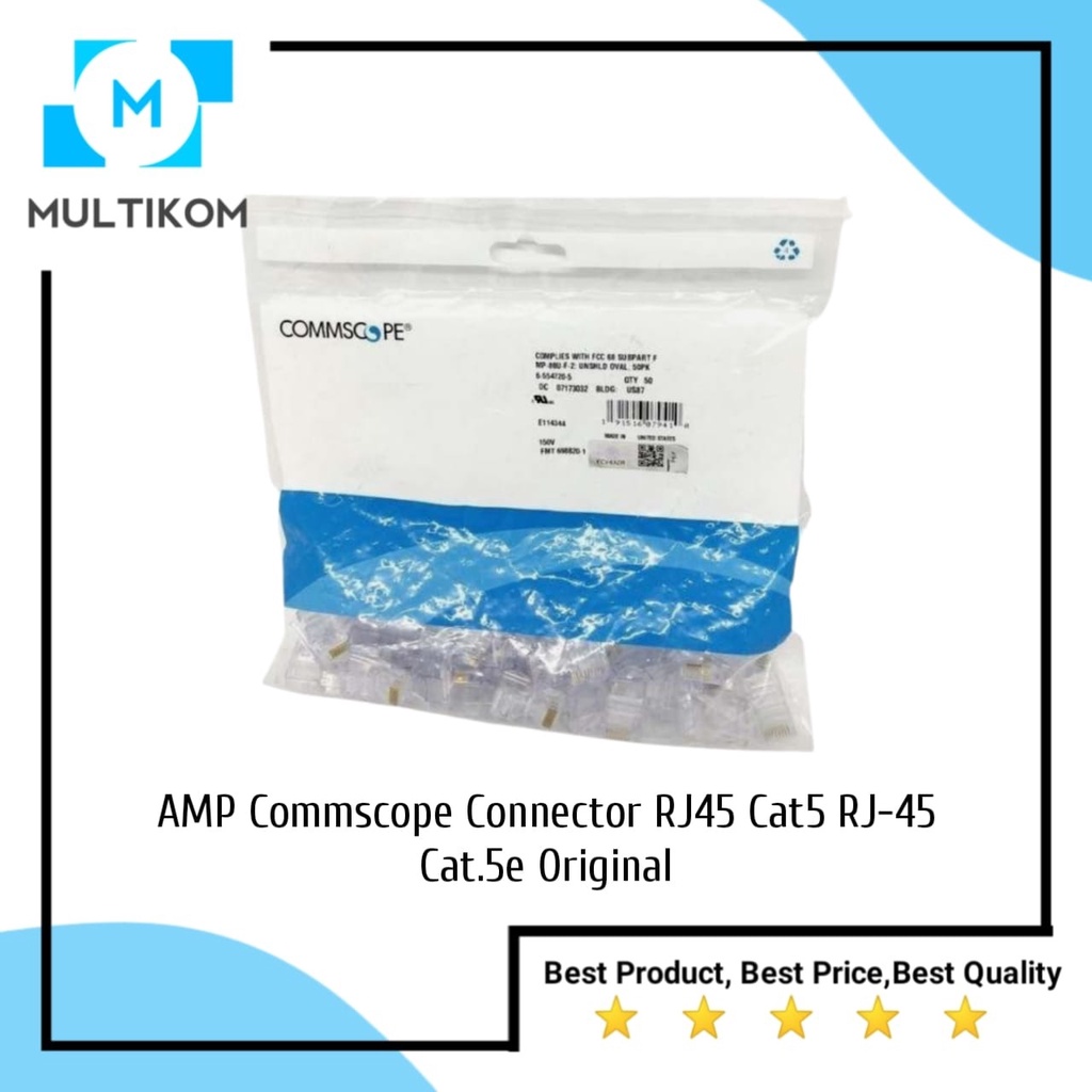 Jual AMP Commscope Connector RJ45 Cat5 RJ-45 Cat.5e Original | Shopee ...