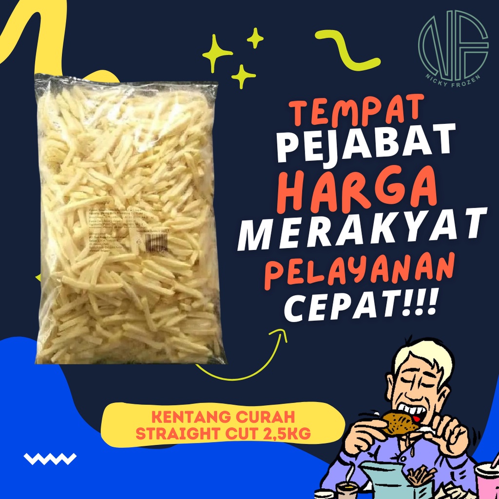 Jual KENTANG CURAH STRAIGHT CUT 2,5Kg | Shopee Indonesia