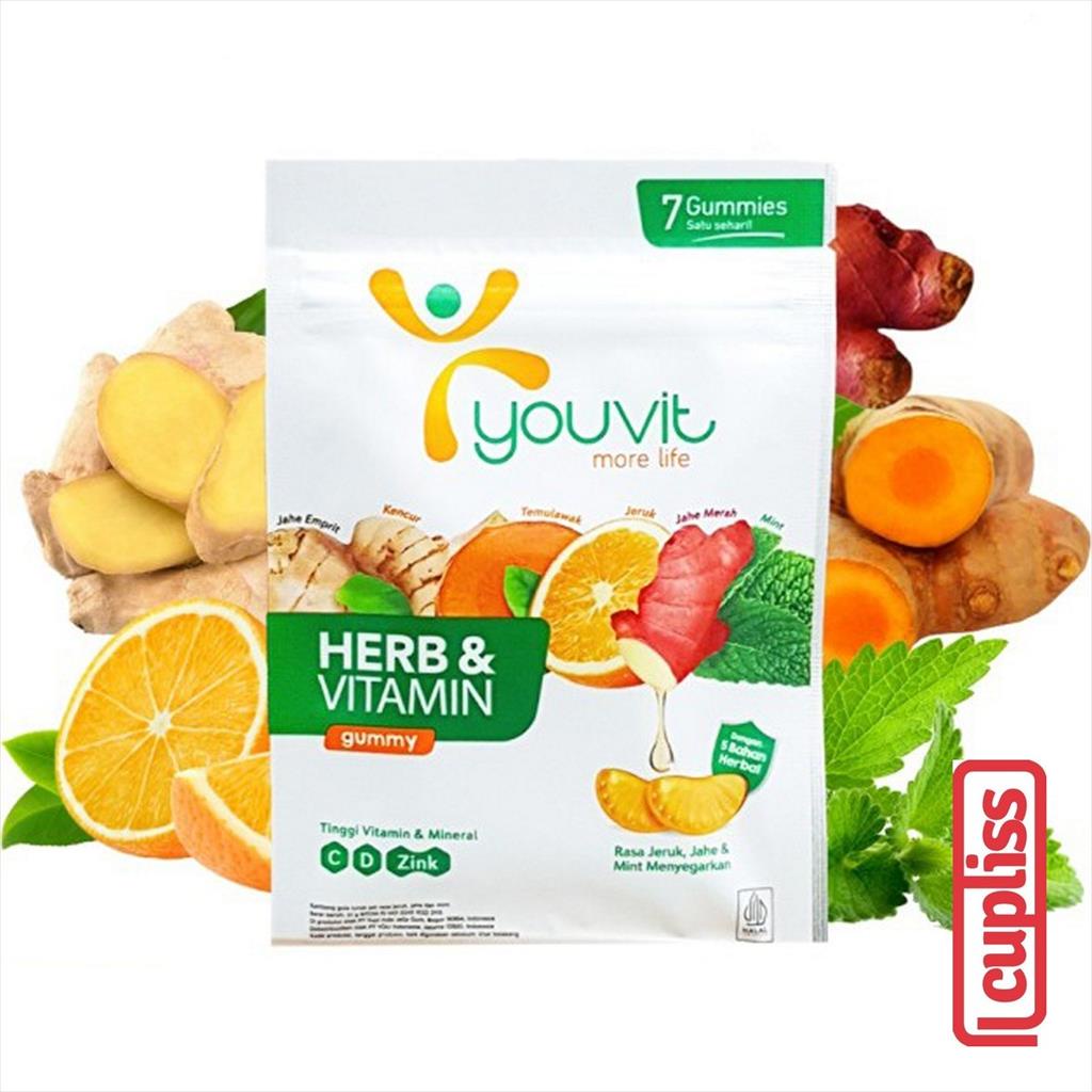 Jual YOUVIT Multivitamin Gummy Herb Herbal Vitamin 7 Days | Shopee ...