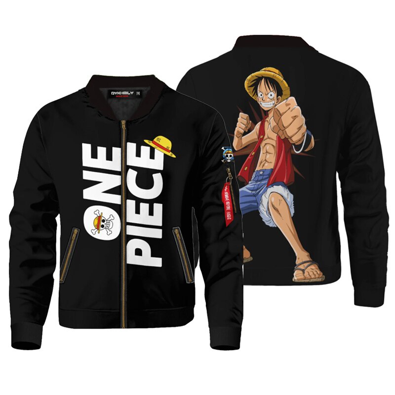 Jual jaket Anime Luffy Bomber Jacket Harajuku Streetwear Roronoa Zoro ...