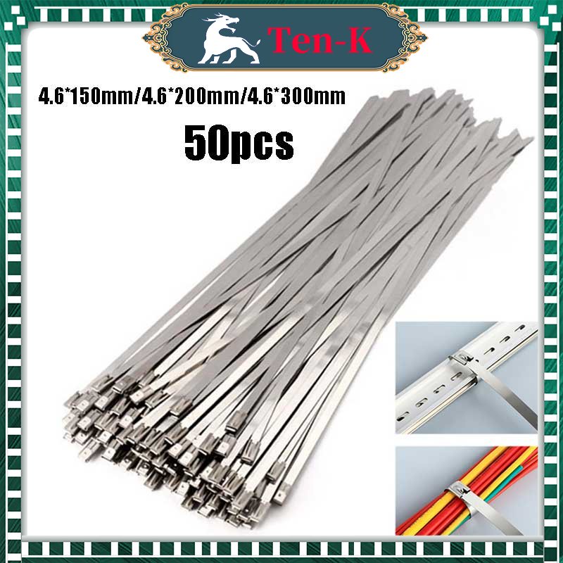 Jual 50PCS Kabel Ties Stainless Steel Cable Ties Kabel Tis Besi SS304 ...