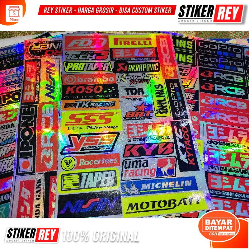Jual STIKER RACING PACK HOLOGRAM PELANGI RCB 1 LEMBAR ISI 20-30 PCS ...