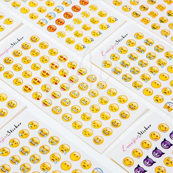 Jual stiker emoji 12 lembar emoticon sticker original impor buku alat ...