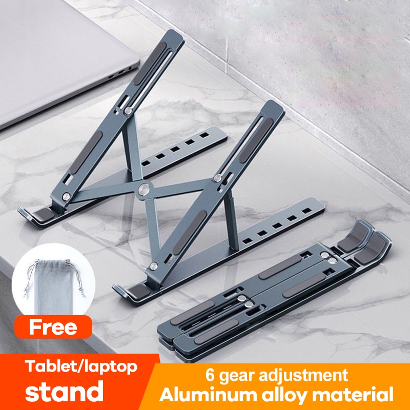 Jual Foldable Laptop Stand Notebook Stand Portable Multifungsi Adjustable Anti Slip Holder ...