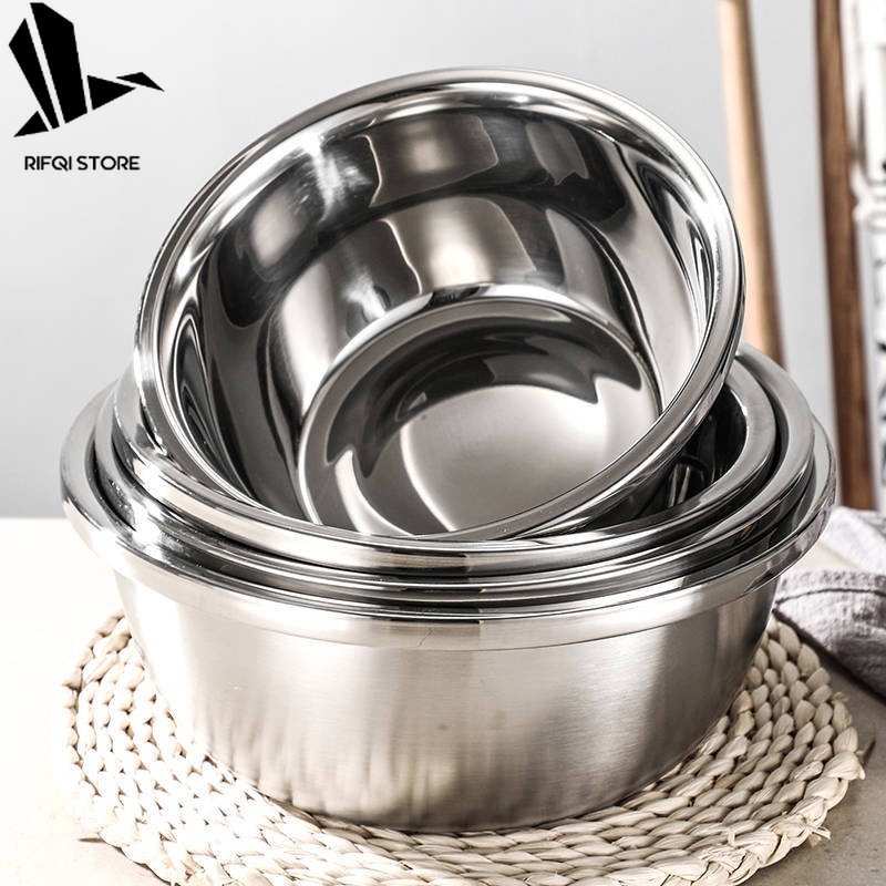 Jual baskom stainless tebal aneka ukuran 18, 20, 22, 24, 26 cm | Shopee Indonesia