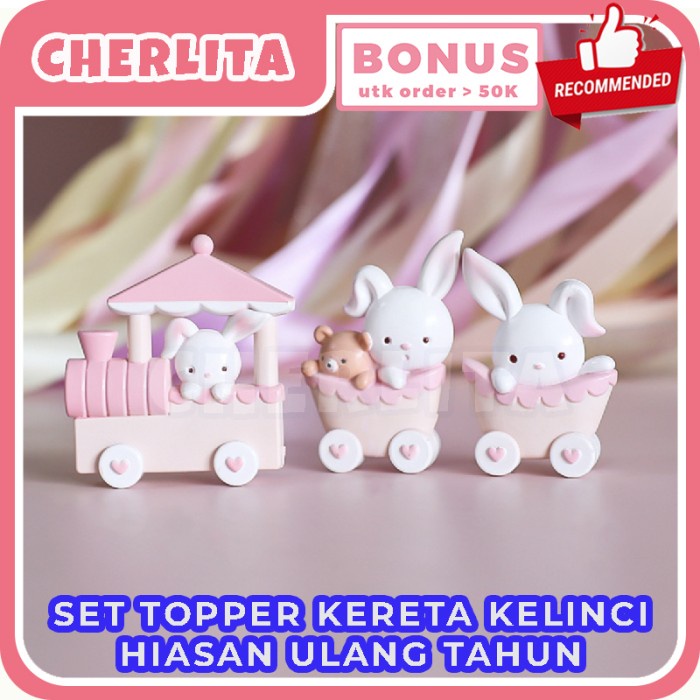 Jual Topper Kue Ulang Tahun Anak Kelinci Lucu Hiasan Cake Ultah Pink ...