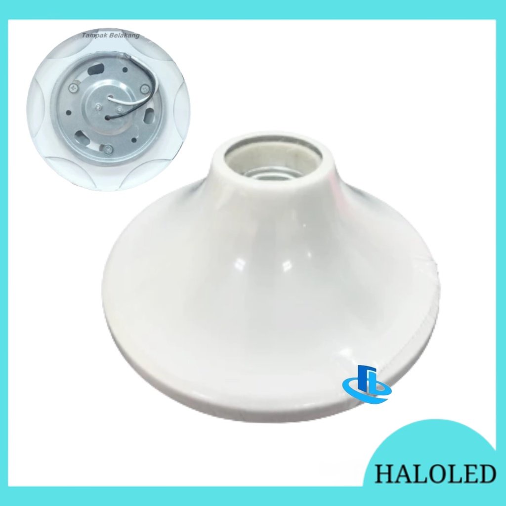 Jual Fitting Lampu Plafon Besi E27 Putih Ceiling Lamp Bulat Keramik E27 ...