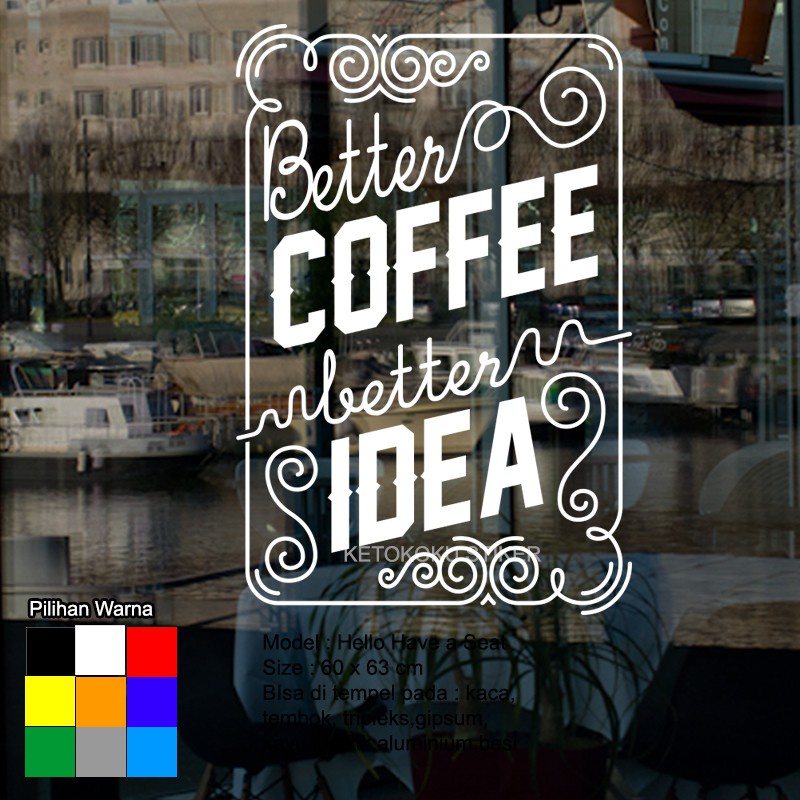 Jual Cutting Sticker Stiker Kaca Dinding Cafe Aesthetic Kafe Kopi ...