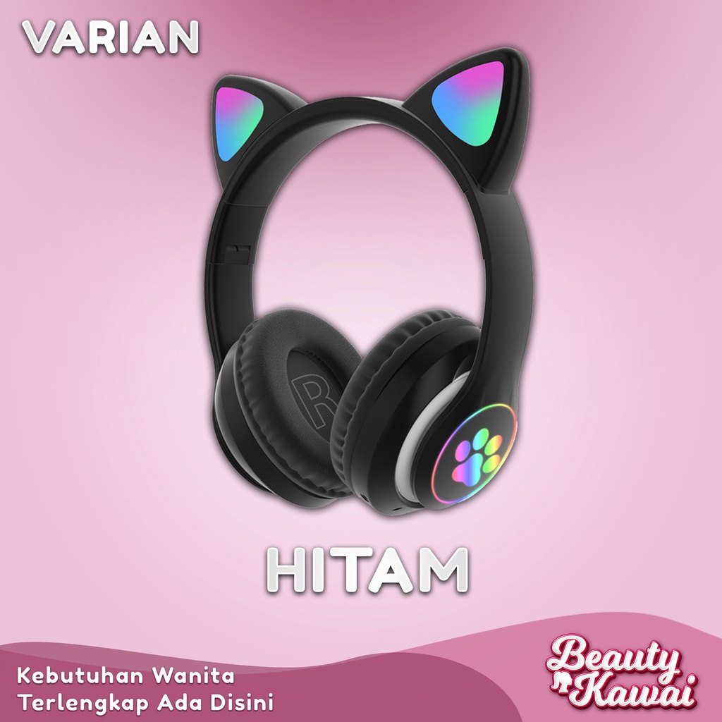 Jual Headset Kucing LED TWS Bluetooth 5.0 Headphone Extra Bass | Shopee ...