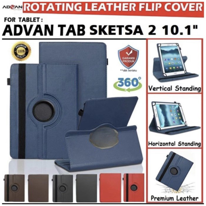 Jual FLIP ROTARY CASE LEATHER ADVAN TAB SKETSA/SKETSA 2/Sketsa 3 2023 ...