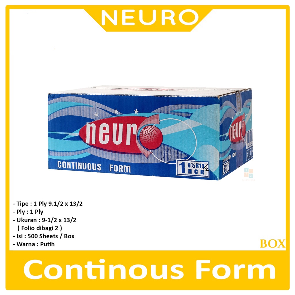 Jual NEURO - Continous Form 1 Ply 9 1/2 x 13/2 ( FOLIO dibagi 2 ) Ncr ...
