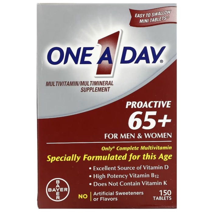 Jual One a day Proactive 65+ Multivitamin Multimineral Supplement BAYER ...