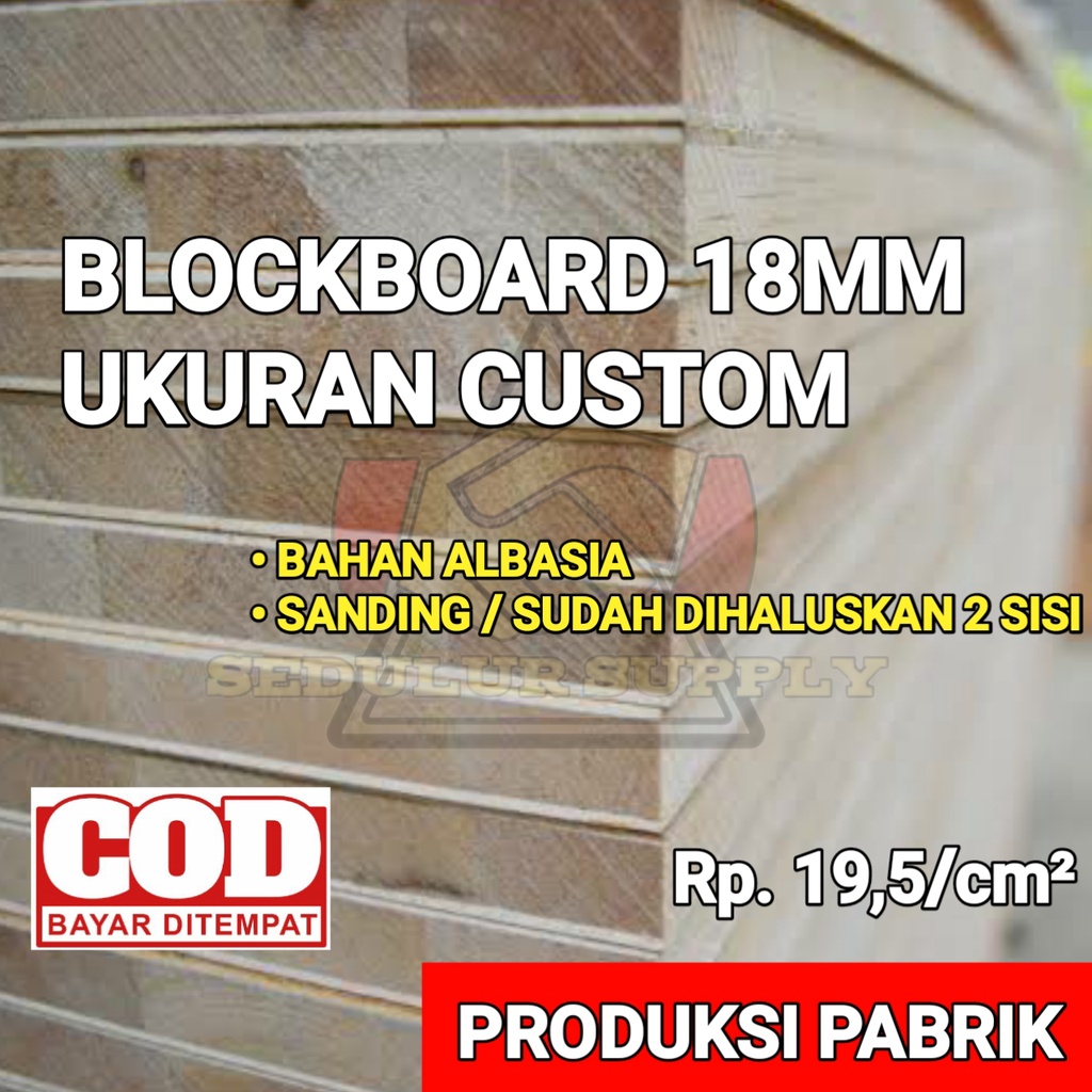 Jual BLOCKBOARD 18MM ALBASIA UTY UKURAN CUSTOM Block board 18mm bisa ...