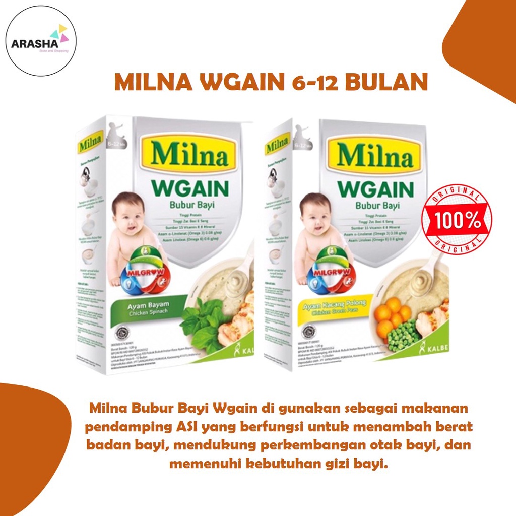 Jual MILNA WGAIN BUBUR BAYI 120 gr 6-12 Bulan - Ayam Bayam - Kacang ...