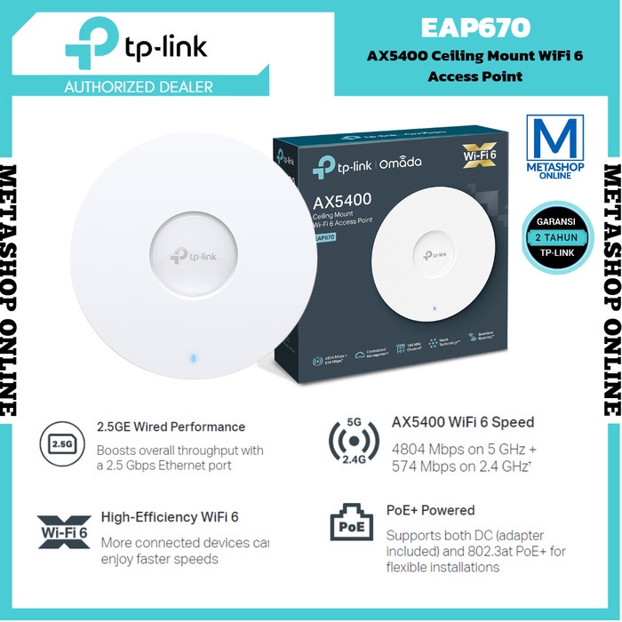 Jual Tp-link EAP670 AX5400 Ceiling Mount WiFi 6 Access Point High Speed ...