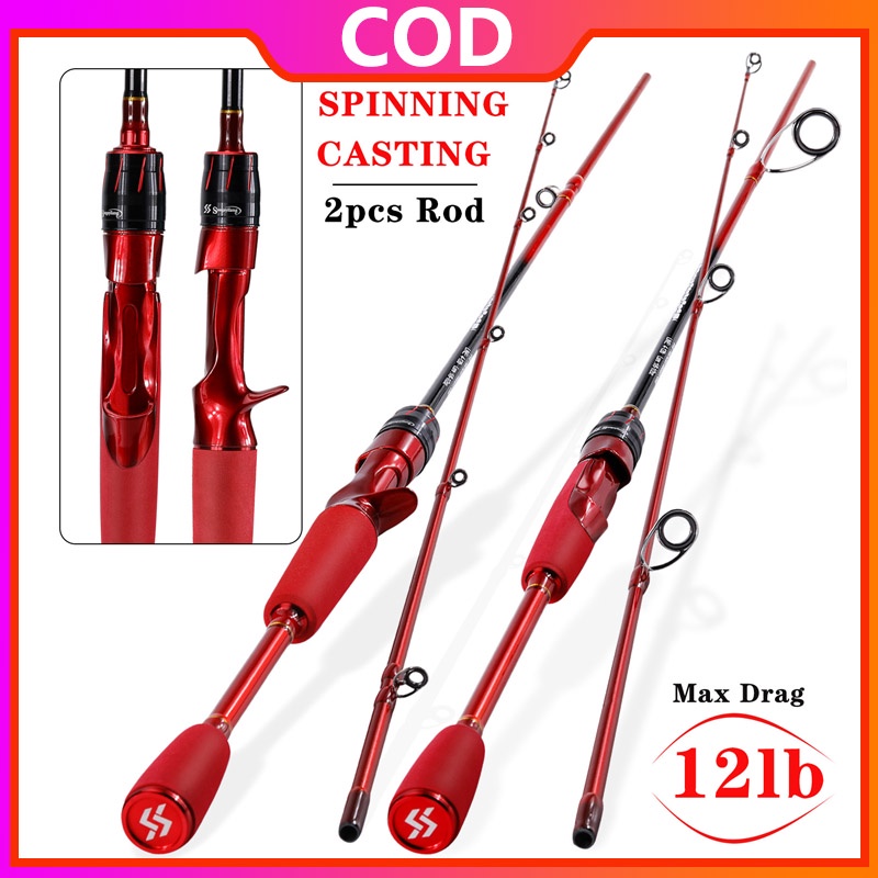 Jual Sougayilang 1.8/2.1m High Carbon Joran Pancing 2 Sections Spinning/Casting Fishing Rod EVA ...