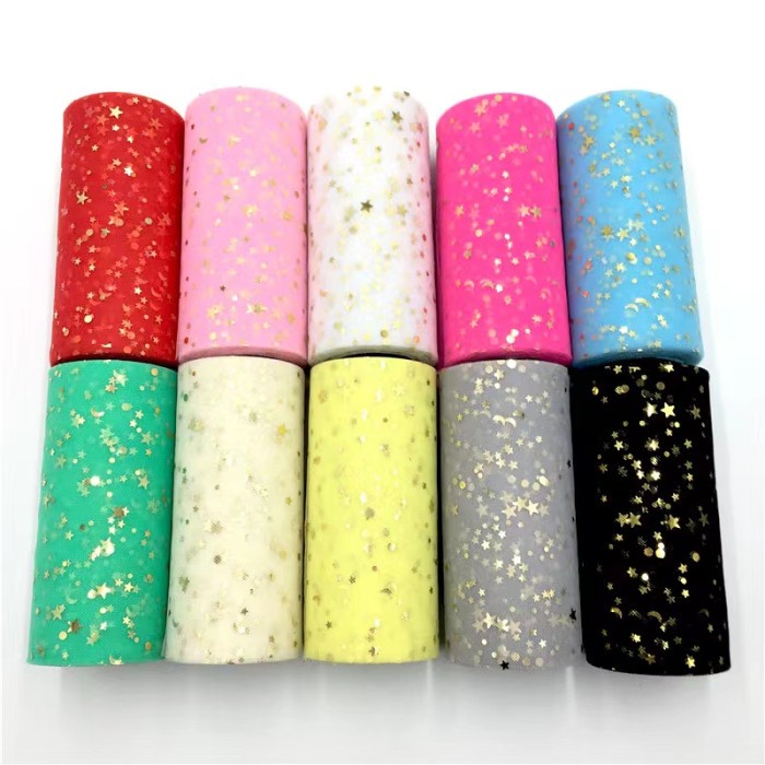 Jual PITA TULLE SIZE 14 CM / TILE METERAN MOTIF MOONSTAR SILVER METERAN ...