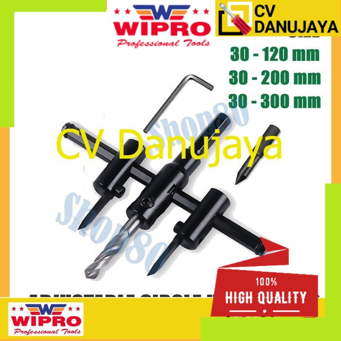 Jual Wipro Circle Hole Cutter Mata Bor Jangka Kayu 30 - 120 200 300 mm ...