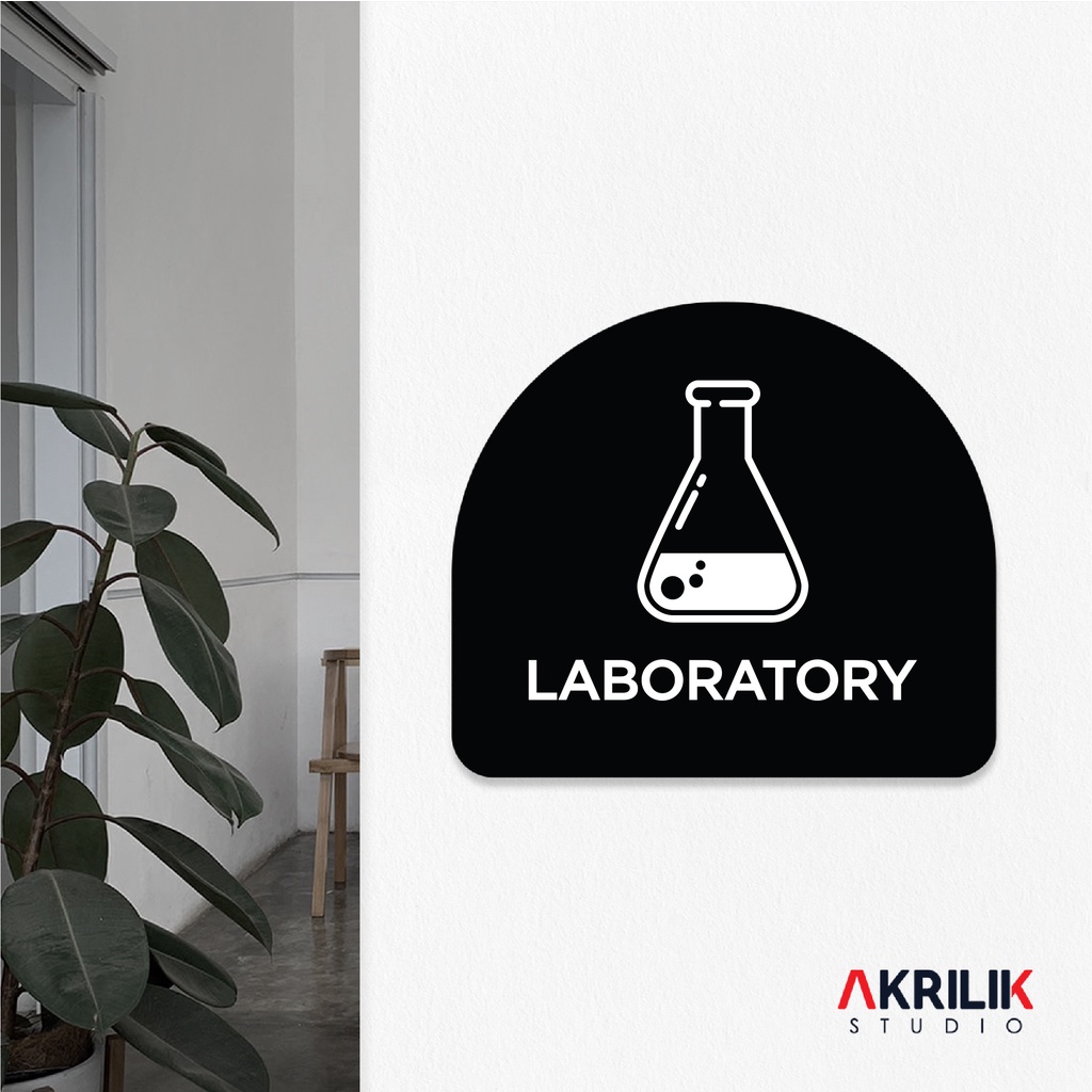 Jual Sign Board Akrilik Laboratory Papan Acrylic Signage Tempel Dinding ...