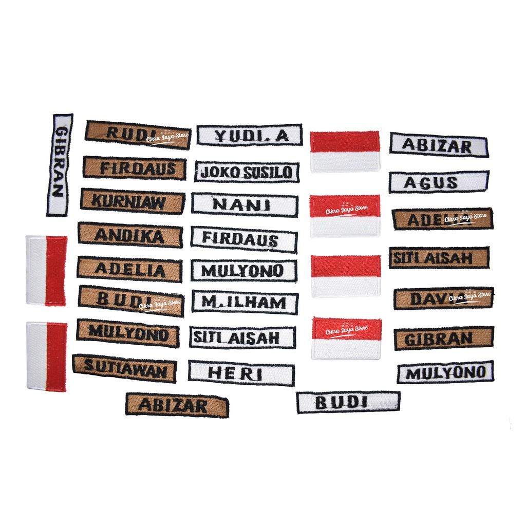 Jual Bordir Bet Nama // Name Tag // Nama Dada // Papan Nama Bebas ...