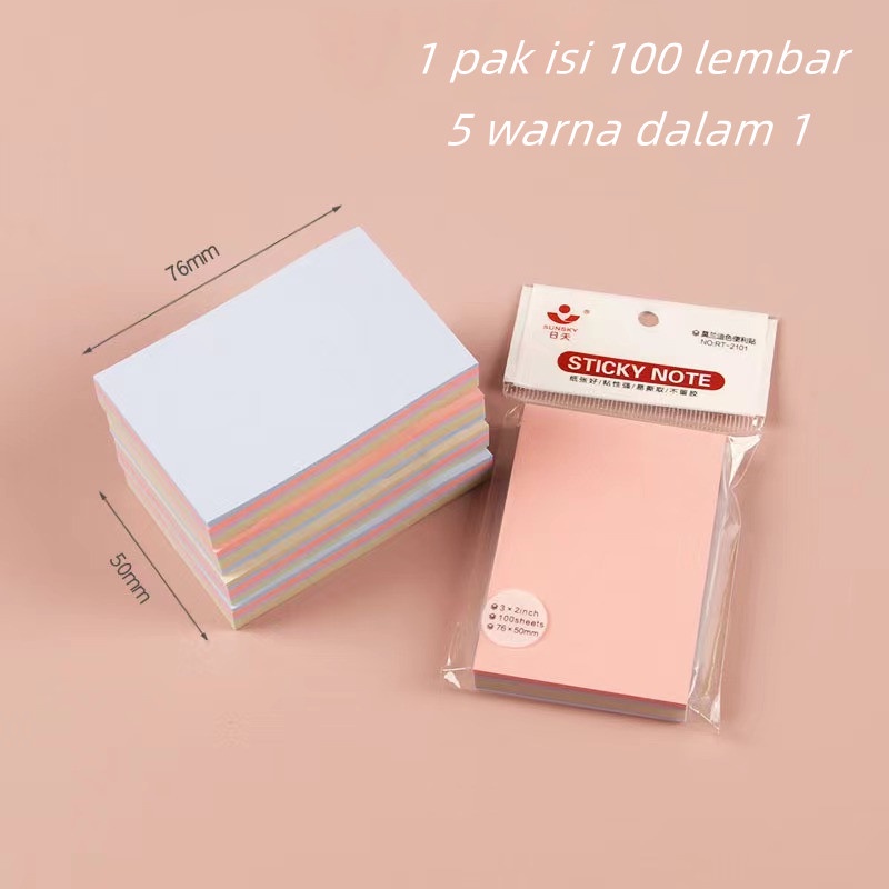 Jual （100 Lembar） Morandi Color Sticky Note Memo Label Sticker Bookmark ...