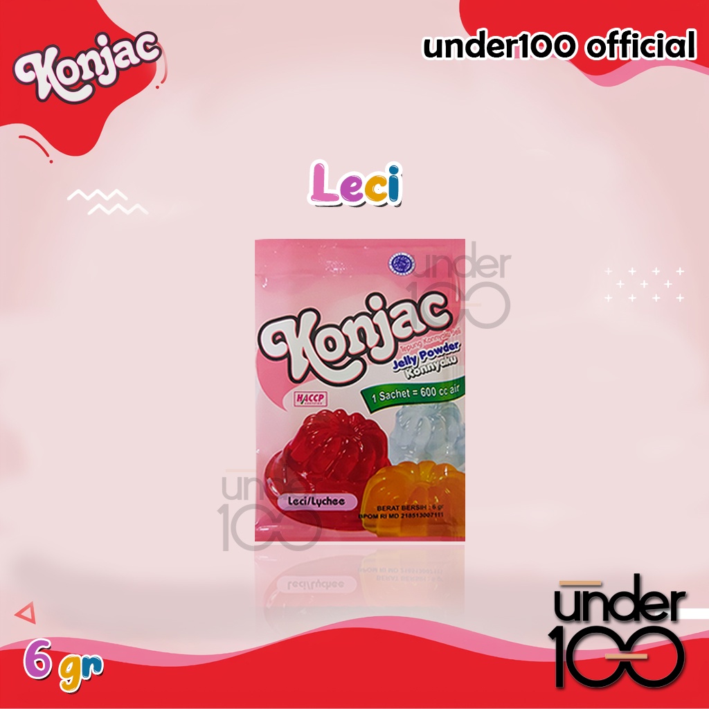 Jual Under100 Konjac Jelly Powder 6 gr Rasa Stroberi | Mangga | Kelapa Muda | Jambu | Jeruk ...