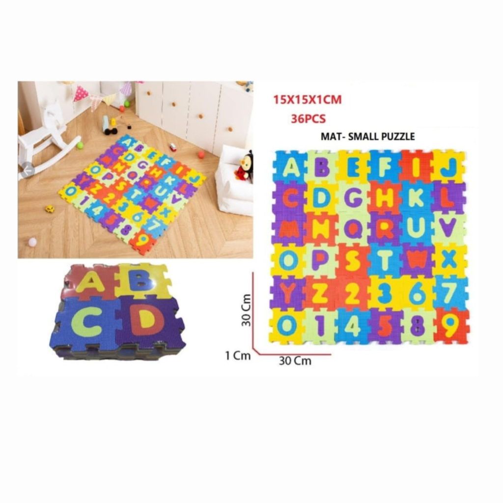 Jual Karpet Puzzle - Mat - Puzzle Alphabet dan Angka Mini isi 36 pcs ...