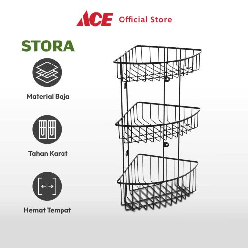 Jual Ace Stora Rak Dinding Sudut Kamar Mandi 3 Tingkat Steel Rack Bath ...