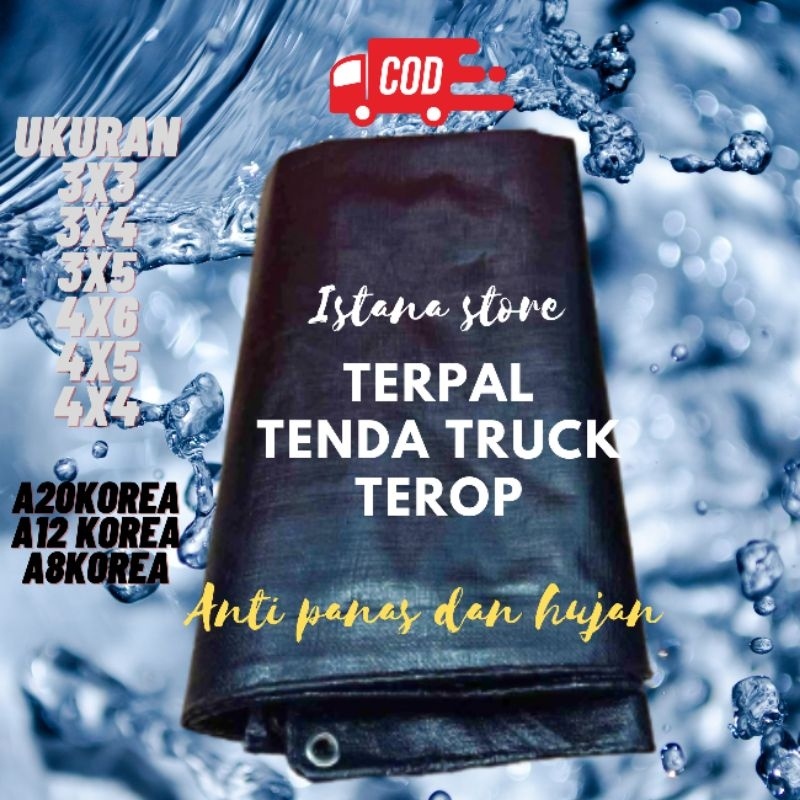 Jual TERPAL TEROP/TUTUP TRUCK TENDA HITAM A12 TEBAL TAHAN AIR DAN PANAS ...