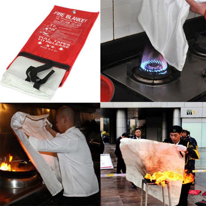 Jual Selimut Pemadam Tahan Api Fiberglass Flame Cover Fire Blanket Kain ...