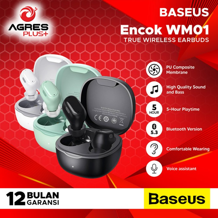 Jual BASEUS WM01 TWS True Wireless Earbuds Bluetooth Earphone KADO AGP ...