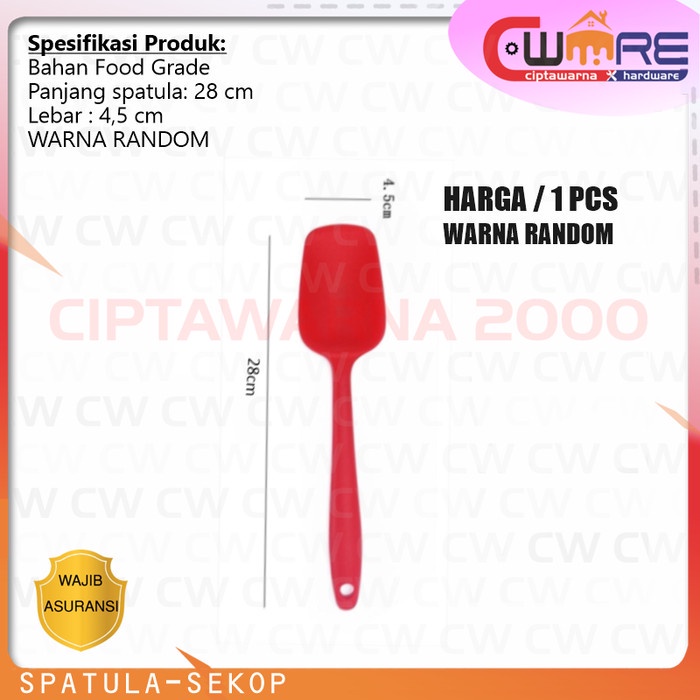 Jual Spatula Sekop Silikon Sutil Sendok Pengaduk Tahan Panas 21 28 cm ...